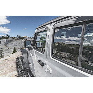 Auto Ventshade [AVS] Ventvisor / Rain Guards | Outside Mount, Smoke Color, 4 pc | 94249 | Fits 2007 - 2018 Jeep Wrangler (JK) Unlimited