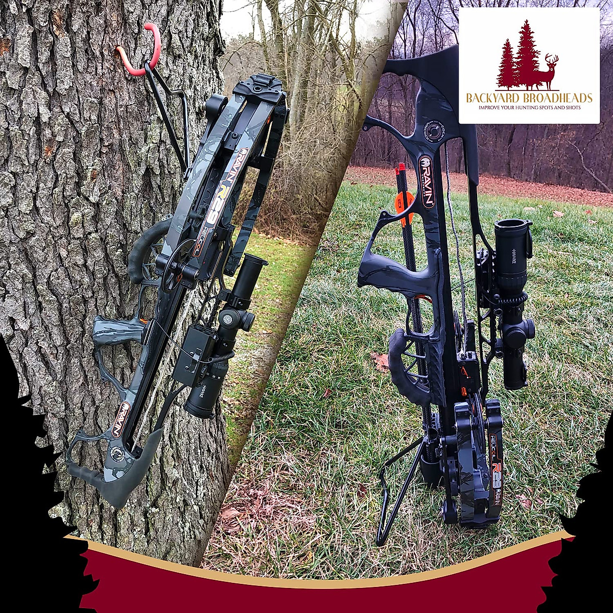 4N1 Lite Ravin Crossbow Accessory Hanger - Picatinny Bipod Accessory, Kickstand Rest, Shooting Rest, Cocking & De-Cocking Aid, Compatible with Ravin r9, r10, r15, r20, r29, r29x (9.8 oz), Black