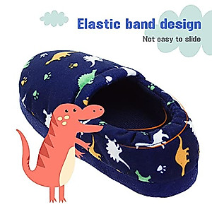 Little Kid Dinosaur Indoor Wave-Like Slippers Warm Indoor Slip-on Slippers Size 2-3 US Dinosaur