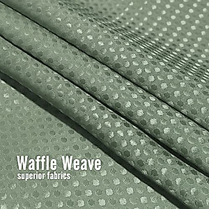 BBiggood Sage Green Shower Curtain with Hook, Ombre Waffle Weave Fabric, Green and White Gradient Fabric Bathroom Decor Shower Set, Washable, 72"x72"