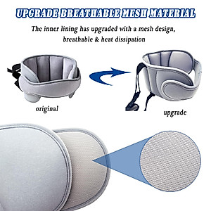 StoHua Child Car Seat Head Support - Baby Safety Car Seat Neck Relief Holder, Adjustable Head Band Strap Headrest, Baby & Kids Travel Accessories (Grey)