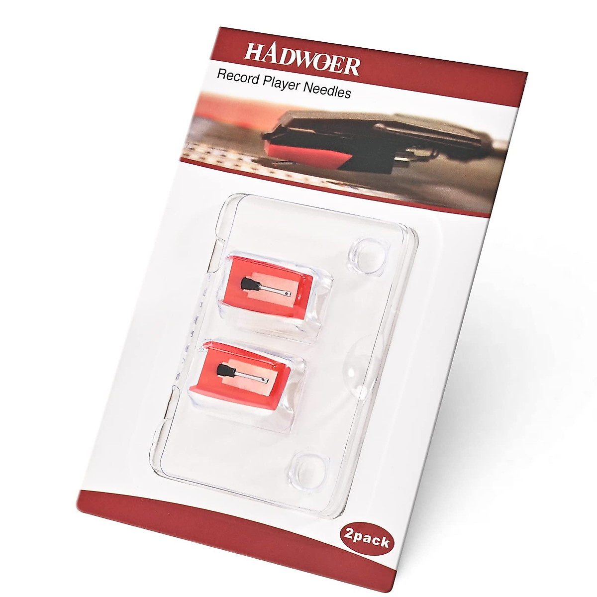 Record Player Needles, Hadwoer Turntable Replacement Needle for Vinyl Record Player LP Phonograph, Victrola, 1byone, Crosley, ION, Jensen（2 Pcs of Diamond Stylus）