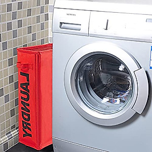 Cutyoung Laundry Hamper with Wheels, Laundry Basket with Wheels, Dirty Clothes Hamper, Laundry Bin, Slim Rolling Laundry Hamper Collapsible (Red, 42L)