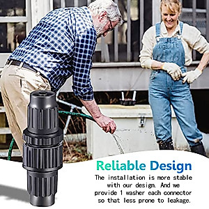 ECOESPTI Expandable Garden Hose Repair Kit, Plastic Garden Hose Connector, Male and Female Hose End Repair Fittings, 4 Pcs