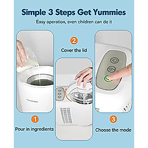 Ice Cream Maker Machine, Haimmy 700ml Automatic Electric Gelato Machine with 2 Modes, No Pre-Freezing Required, Keep Cool 4 Hours, Homemade Soft Serve Ice Cream Frozen Yogurt Sorbet Dessert Maker