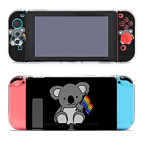 Gay Pride Koala Printed Protective Case Cover Compatible with Switch Game Console Controller with Holder Stand