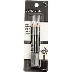 CoverGirl Professional Brow & Eye Makers Brow Shaper & Eyeliner, Midnight Black 500, .06 oz (Pack of 3)