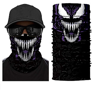 4PCS 3D Venom Face Scarf, Neck Gaiter, Headwear, Magic Scarf, Balaclava, Bandana, Headband for Women Men Teenager Fishing, Hunting, Yard Work, Motorcycling,Skiing,Hiking