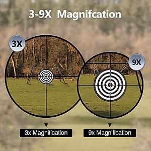 CVLIFE 3-9x40 Compact Rifle Scope Crosshair Reticle with Mounts for Quick Aiming