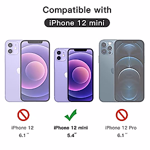 JETech Full Coverage Screen Protector for iPhone 12 mini 5.4-Inch, Black Edge Tempered Glass Film with Easy Installation Tool, Case-Friendly, HD Clear, 3-Pack