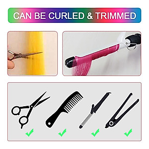 26 Pack Colored Party Highlights Clip in Hair Extensions for Girls 20 inches Multi-colors Straight Hair Synthetic Hairpieces In The Party(13colored)