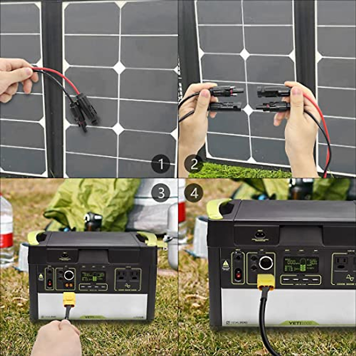 YACSEJAO Solar Connector to XT90 Cable 16AWG 1.8M/5.9FT Solar Panel Adapter to XT90H Male Extension Cable Solar Chharge Cable for XT90 Input Port Portable Power Station & Solar Generator