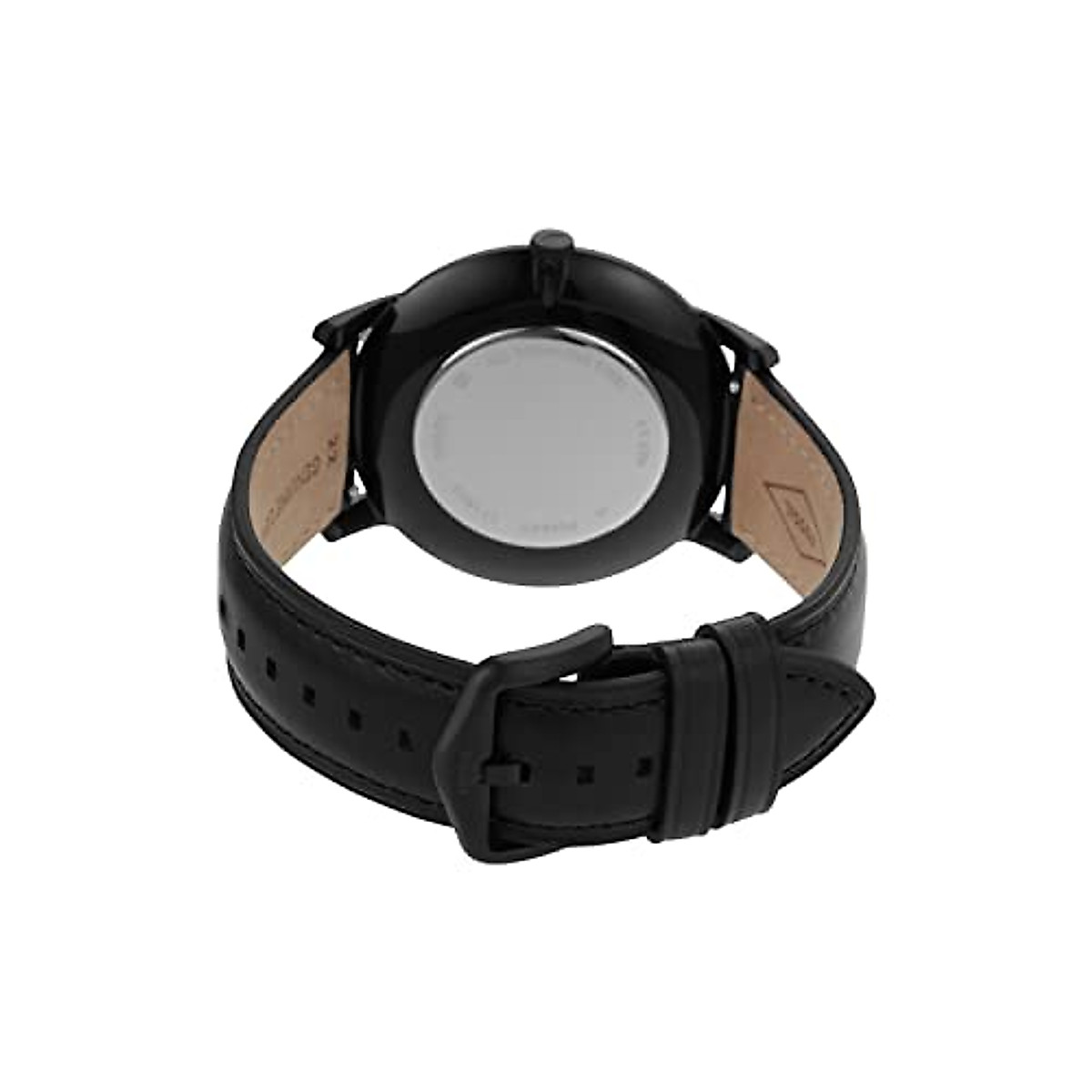 Fossil Men's Minimalist Quartz Stainless Steel and Leather Two-Hand Watch, Color: Black (Model: FS5447)