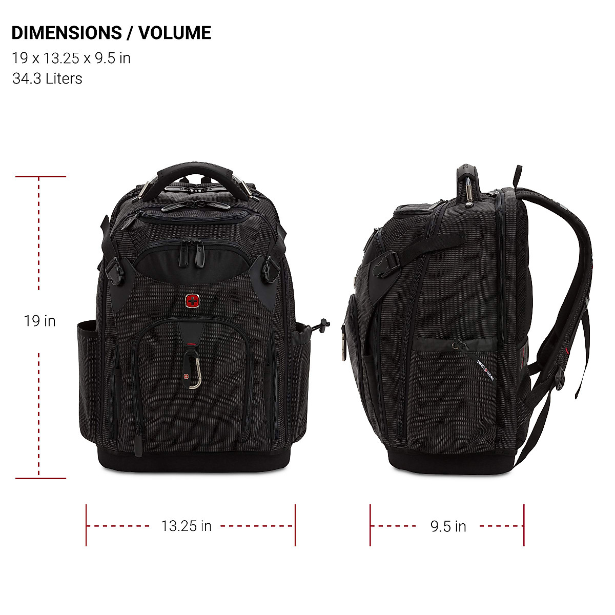 SwissGear Tool Bag Backpack, Fits Up to 17-Inch Laptop, Work Pack PRO, Black