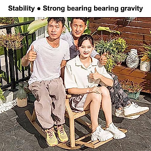 JHKZUDG PE Rattan Rocking Chairs,Patio Rocking Chairs, All-Weather Wicker Rocker Chair with Aluminum Alloy Frame,Garden Rattan Chairs,for Porch Backyard Poolside