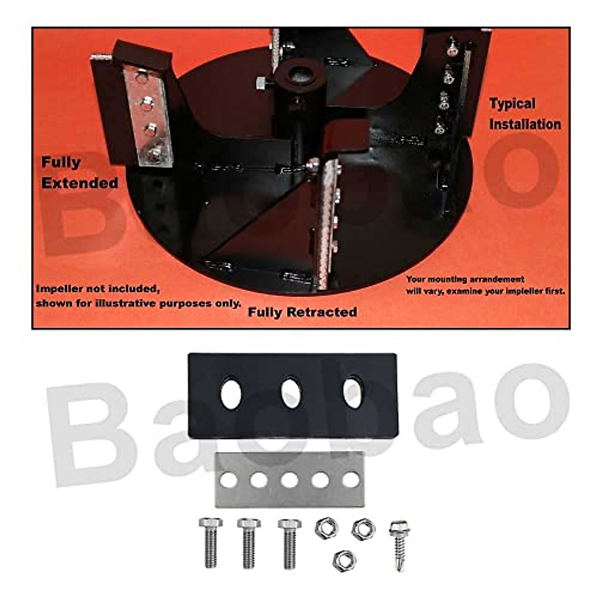 Braveboy Universal Snow Blower Impeller Modification/Rubber Kit - 3/8" 3-Blade - for Modifies 2-Stage Machine