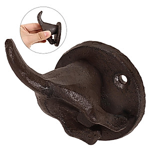 MAGICLULU Rustic Coat Hook Cast Iron Dog Tail Coat Hooks Wall Mounted Hook Heavy Duty Decorative Hanger for Hanging Coats Towels Keys Scarf Bag Key Hat
