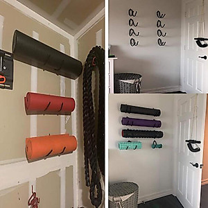 Universal Metal Adjustable Wall Rack, Wall Storage Mount Holder Shelf for Yoga Bolster, Yoga Mat Bag, Exercise Mat, Yoga Blocks, Yoga Mat Towel, Carrying Strap, Yoga Knee Pad, Foam Roller, Up to 20Lbs