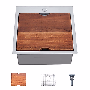 Black Farmhouse Sink, Stainless Steel Apron-Front Farm Sink, Single Bowl 33 Inch Farmhouse Kitchen Sink Workstation With Accessories