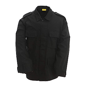 LANBAOSI Men's Tactical BDU Uniform Combat Suit Military Coat and Pants Set Black