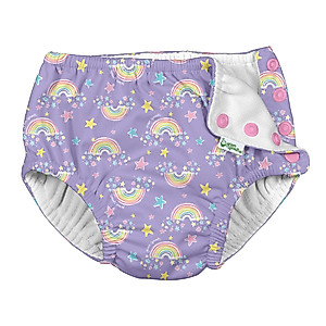 i Play Girls Reusable Absorbent Baby Swim Diapers Violet Rainbows 18 Months