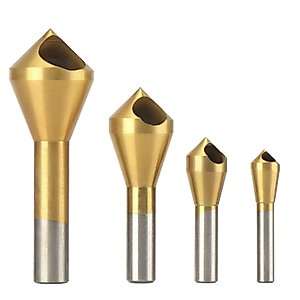 OCGIG 4pcs Titanium Coated Countersink Chamfer Tool Deburring Tool Set Metal Wood Drill Bits Zhongbo Business