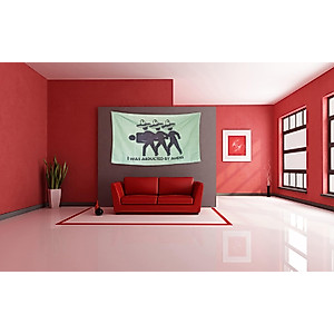 OINEIZ I Was Abducted By Aliens Funny Flags for Room Guys Teen College Dorm, 3x5 Outdoor Meme Cool Flags Boys Man Cave Fun Cheap Party Bedroom Frat House Wall Décor (Green-2)