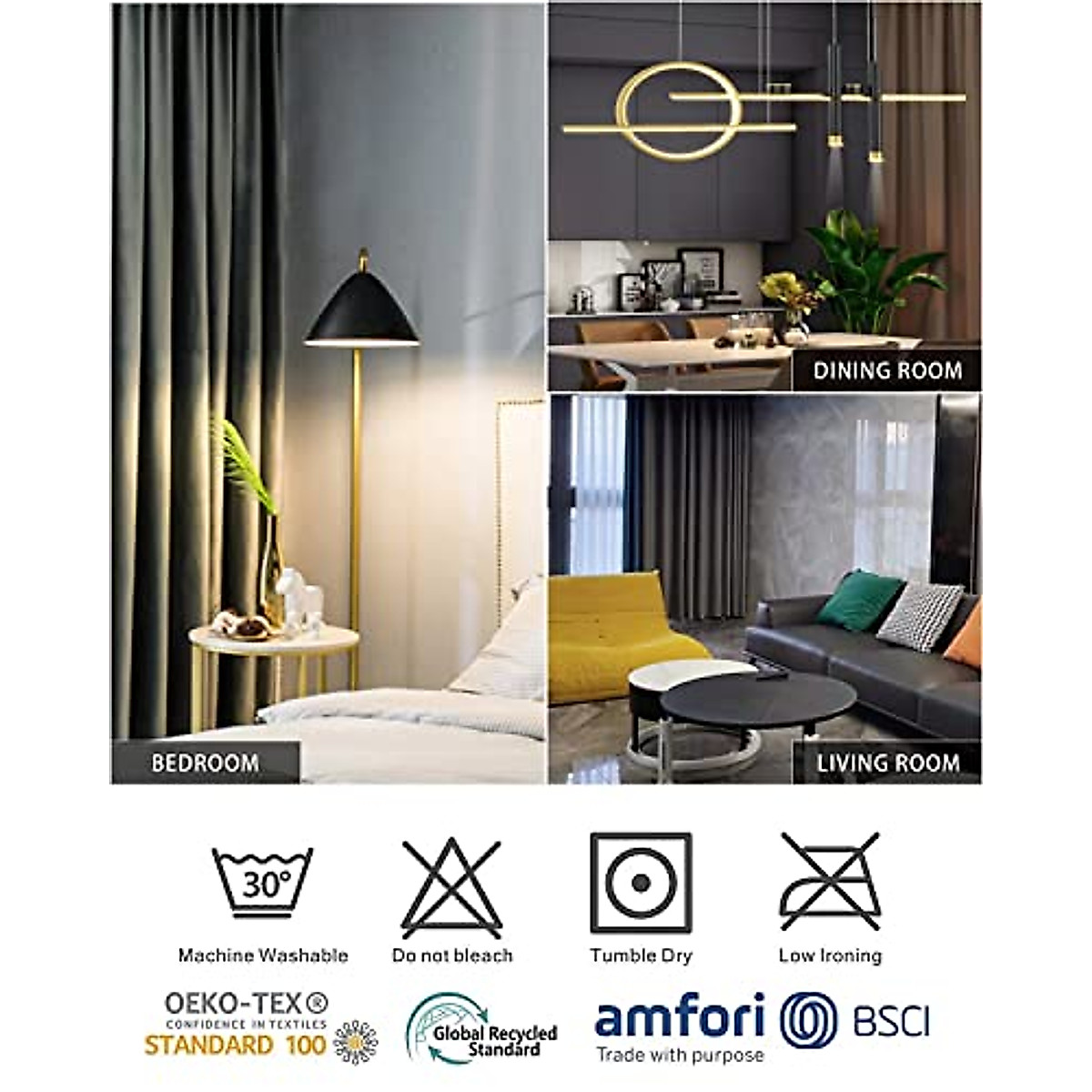 ZHAOFENG White Velvet Curtains 84 inches with Grommet, Blackout Soft Luxury Thick Sunlight Dimming Heat Insulated Privacy Protect Velour Drapes for Living and Dining Room, 2 Panels, W52 x L84 Inches