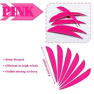 M.SJUMPPER ARCHERY Fletches 4 Inch Real Feather Fletching with Right Wing for DIY Arrows Shafts