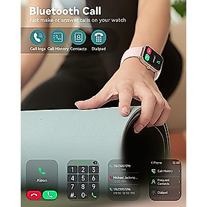 Smart Watch for Women, 1.8 Inch Fitness Watch with Bluetooth Call/Alexa Voice for Android iPhone, Activity Tracker with 100+ Sports, Steps/Calorie/SpO2/Heart Rate/Sleep Monitor, IP68 Waterproof
