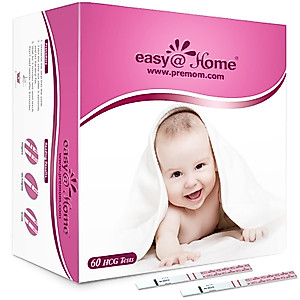 Easy@Home 60 Pregnancy Tests, FSA Eligible, 60 Hcg Test Strips Early Detection - Bulk Pregnancy Strips