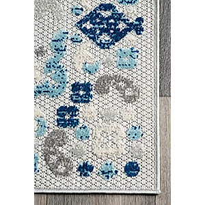 nuLOOM Celestial Contemporary Indoor/Outdoor Area Rug, 6' Round, Blue