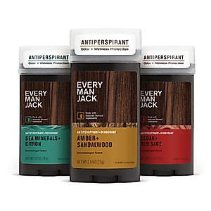 Every Man Jack Men’s Antiperspirant Deodorant Variety Set - Stay Fresh with Antiperspirant Men’s Deodorant - Odor Crushing, Long Lasting, Plant-Based, and No Harsh Chemicals - 2.6 oz - 3 Pack