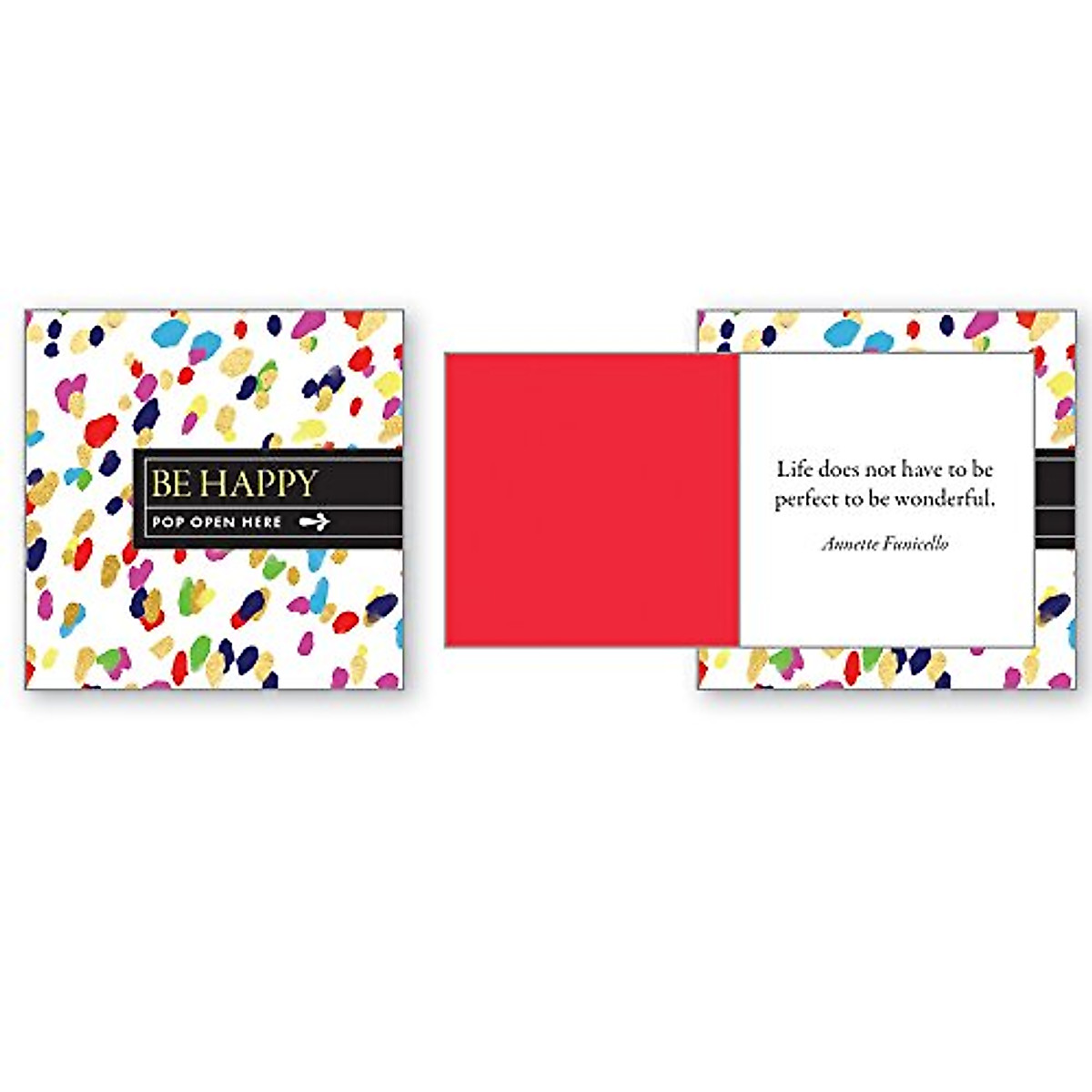 Tiptop Home Pop Open Cards, Believe, BE Happy, Smile, Thank You, Shine, Happy Day, Carpe Diem - Inspirational Greeting Cards - with GB Pen