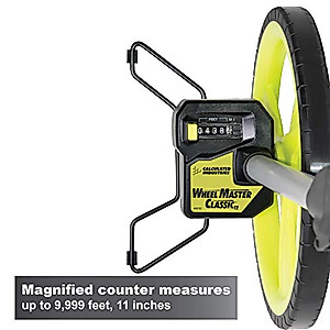 Calculated Industries 6530 Wheel Master Classic Heavy Duty 12.5" Diameter Measuring Wheel with Kickstand | EZ-Fold Collapsible | Measures to 9,999 Feet 11 Inches Distance