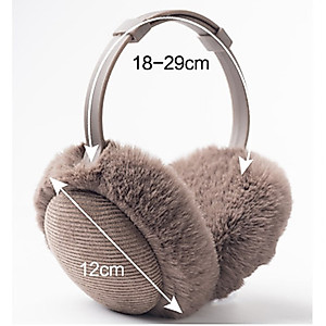 Women's Winter Warm Earmuffs Thickened Adjustable Plush Ear Cover Keep Ears Warm (Gray)