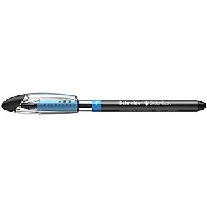 Schneider Slider Basic F (Fine) Ballpoint Pen, 0.7 mm, Transparent Barrel, Black Ink, Box of 10 Pens (151001)