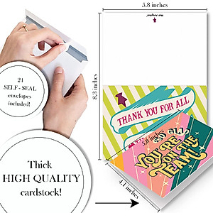 Hat Acrobat Employee Appreciation Cards with Envelopes - 24 Encouragement Cards to Inspire Your Team, Staff, Appreciation Cards for Students or The Perfect Appreciation Gifts Compliment (8 designs)