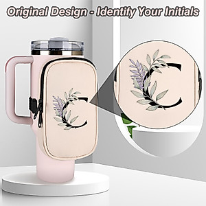 Water Bottle Pouch for Stanley - Water Bottle Pouch - Alphabet Cup Pouch Bag for Stanley Cup 18-40 Oz, Water Bottle Holder with Zipper for Stanley Cup(C)