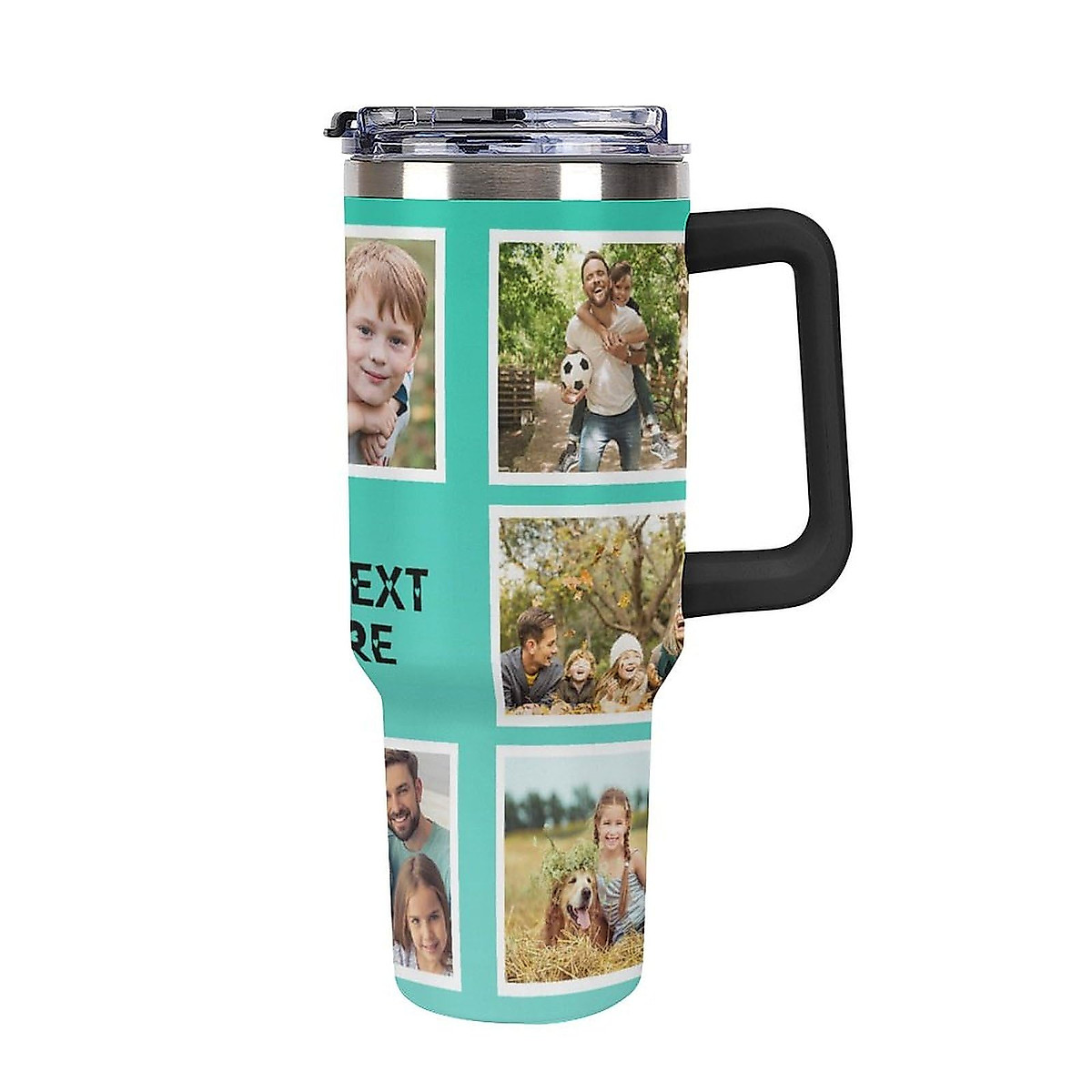 Artsadd Personalized 40oz Insulated Stainless Steel Tumbler with Photos and Text, Thermal Insulation, Spill-Proof Lid for Christmas or Any Occasion