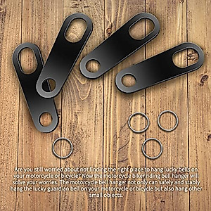 CHIMUYU Guardian Luck Bell Hanger 4 PCS Bike Motorcycle Bell Hangers with 4 PCS Split Rings (Black)