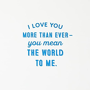 Hallmark Love Card, You Mean the World to Me (Romantic Anniversary Card, Birthday Card, Sweetest Day Card)