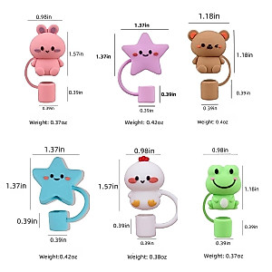 KATOCHUG 6Pcs Straw Cover Cap for Stanley Cup,Silicone Straw Topper Compatible with 30&40 Oz,Stanley Accessories Drinking Straws Plug 10mm 0.4in Dust-Proof Reusable Straw Tips Lids. (6Y-2G2D-6O1S)