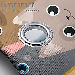 Zmcongz Cat 4 Pcs Shower Curtain Set Colorful Kitten Cartoon Kitty Funny Lovely Animal Bathroom Decor Bath Curtain with Rugs Toilet Lid Cover Bath Mat, 72x72 Inch