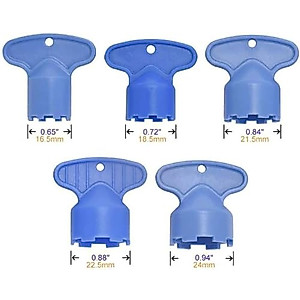 5 Pcs Blue 2.2GPM Cache Faucet Aerator Key with 5 Pieces Faucet Aerator Removal Wrench Tool Kitchen Sink Aerators Practical Design, As shown