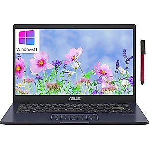 ASUS [Windows 11 S] R410 14" Lightweight Laptop, Intel Celeron N4020 Processor, 4GB DDR4 RAM, 192GB Storage (128GB eMMC + 64GB Flash Drive), 802.11AC WiFi, Bluetooth 4.1, Type-C, Star Black