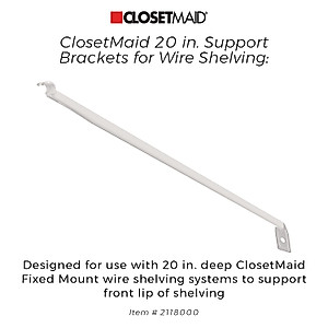 ClosetMaid 21180 20-Inch Support Brackets for Wire Shelving, 100-Pack, White