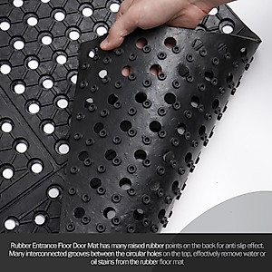 uyoyous Rubber Floor Mat with Drainage Holes 83"x35" Commercial Grade Grease Resistant Anti-Fatigue Rubber Floor Mat with Non-Slip Backing Heavy Duty Floor Mat for Industrial Kitchen