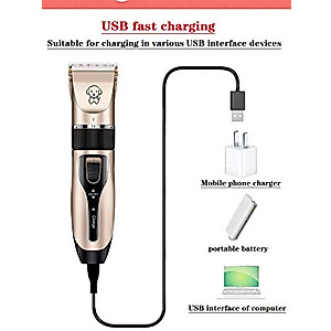 Pet Shaver Clippers Low Noise Rechargeable Cordless Electric Quiet Hair Clippers Set for Dogs Cats Pet