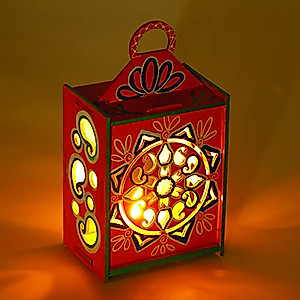 Baker Ross Rangoli Wooden Lantern - Pack of 3, Wooden Craft Set for Children, Arts and Crafts for Kids Activities for Kids to Color in, Decorate and Display (FE843)